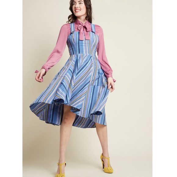 Modcloth | Dresses | Modcloth Kitschy Charisma Aline Dress In Stripes ...